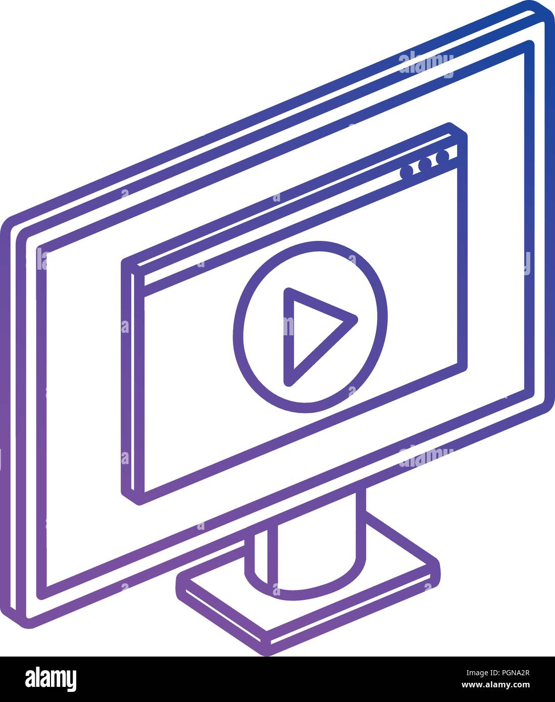computer display with media player vector illustration design Stock ...