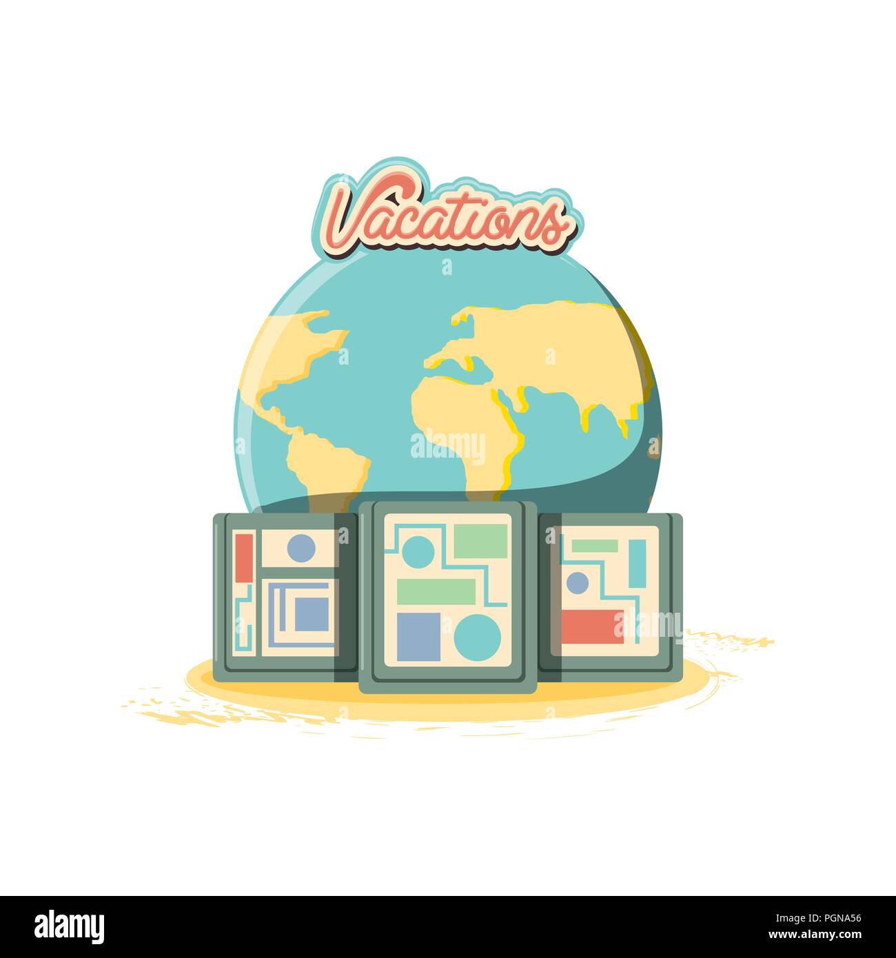 travel vacation with world planet vector illustration design Stock ...