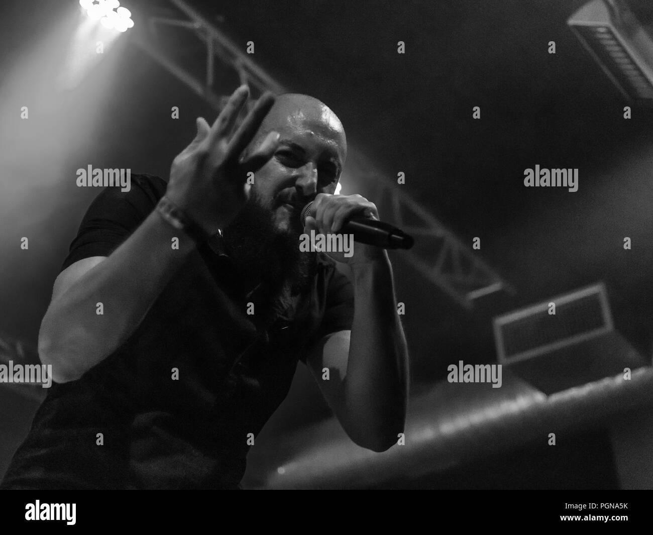 Bergamo, Italy - August 26, 2018: Italian Death Metal band Hideous ...