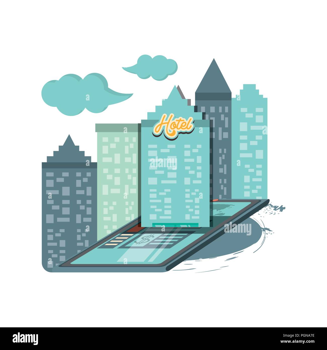 travel vacation with cityscape scene vector illustration design Stock ...