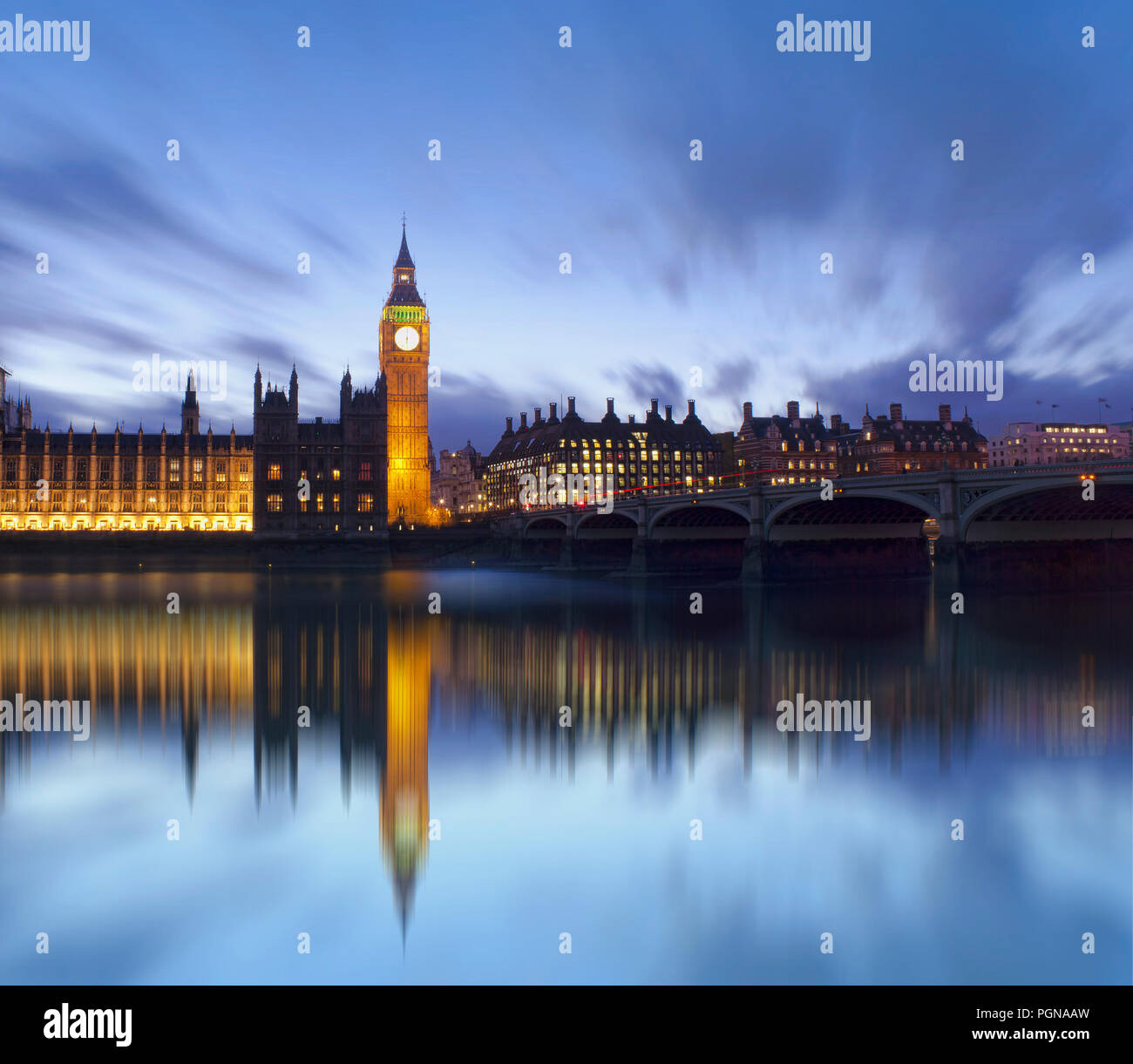 Big Ben and House of Parliament. Night scene in London city Stock Photo ...