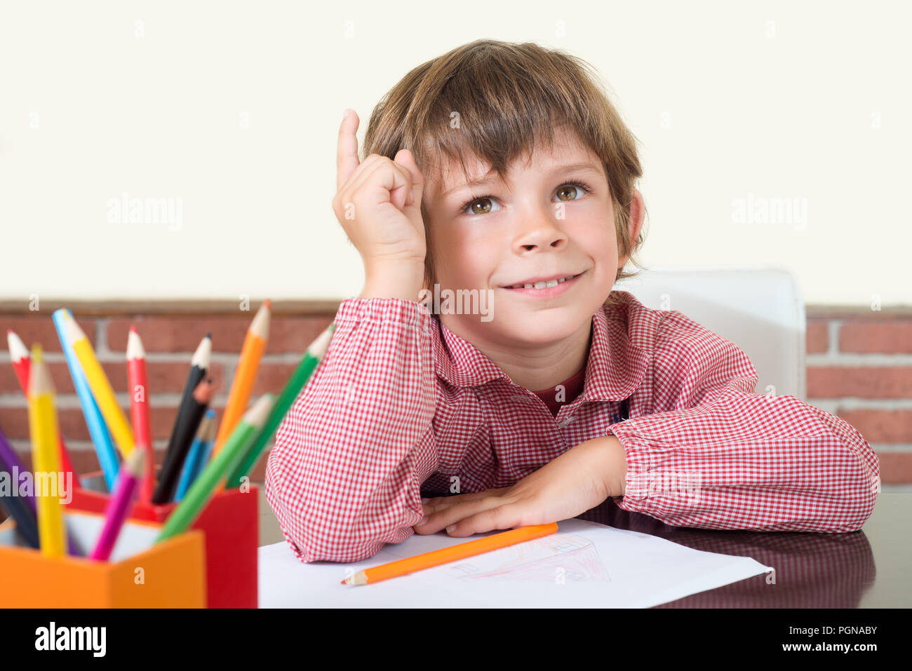 young student calls professor in class Stock Photo - Alamy