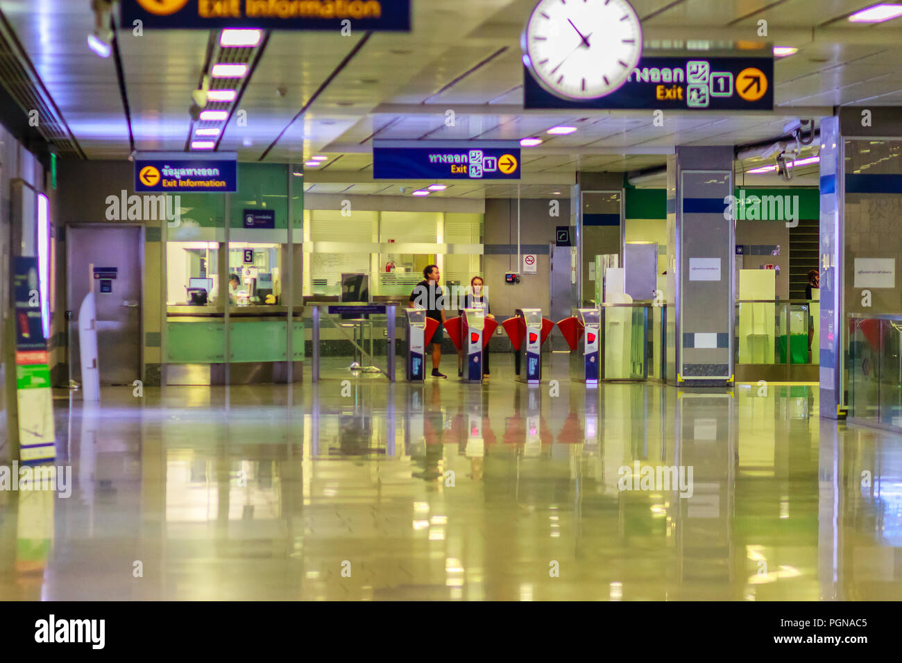 Bangkok, Thailand - February 21, 2017: Passengers bought ticket in ...