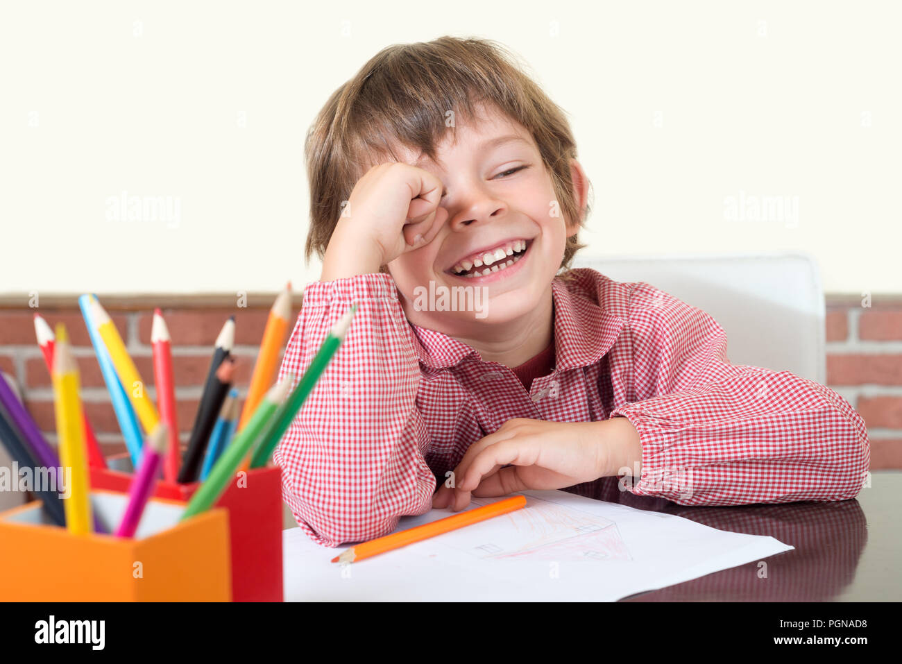 young student laughs in class Stock Photo - Alamy