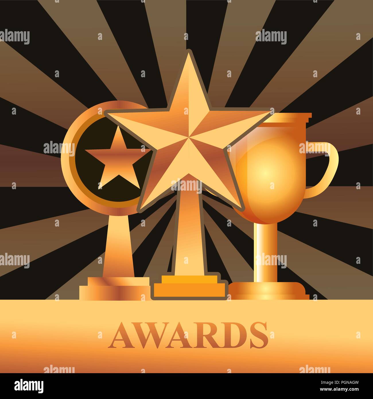 Gold trophy movie vector hi-res stock photography and images - Alamy