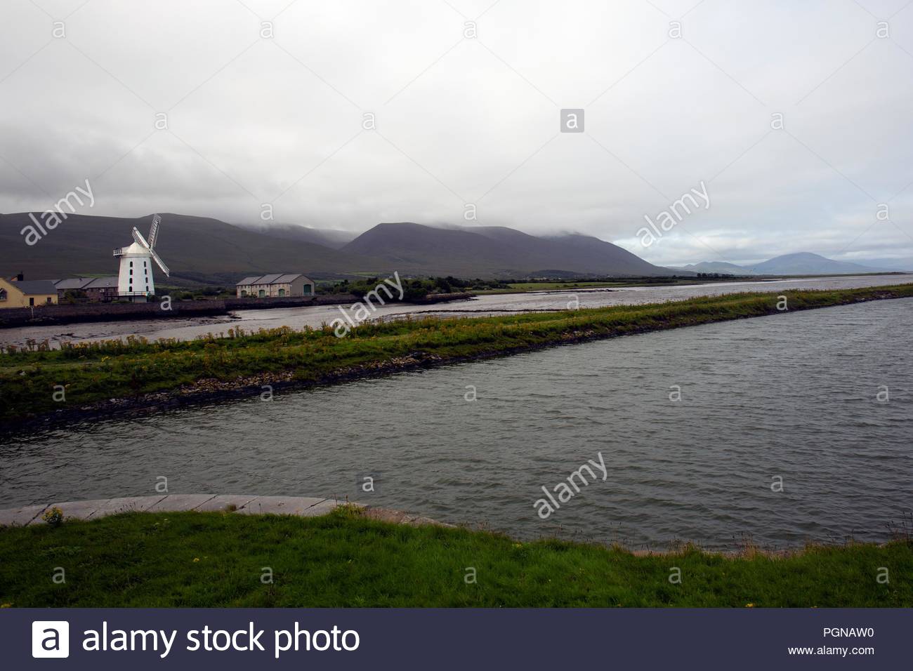 A view of Blennerville and the surrounding landscape in County Kerry ...