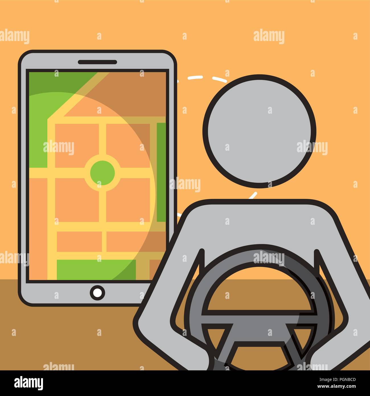 Autopilot concept self driving Stock Vector Images - Alamy