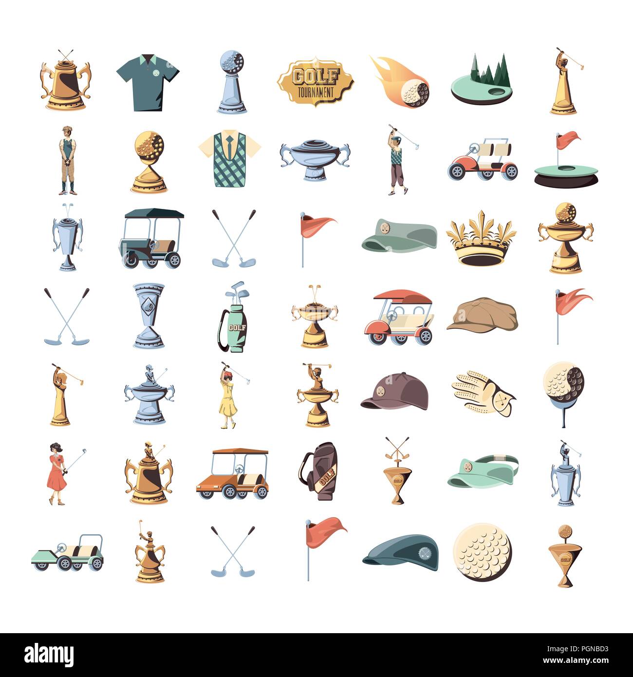 set trophies golf tournament vector illustration design Stock Vector ...