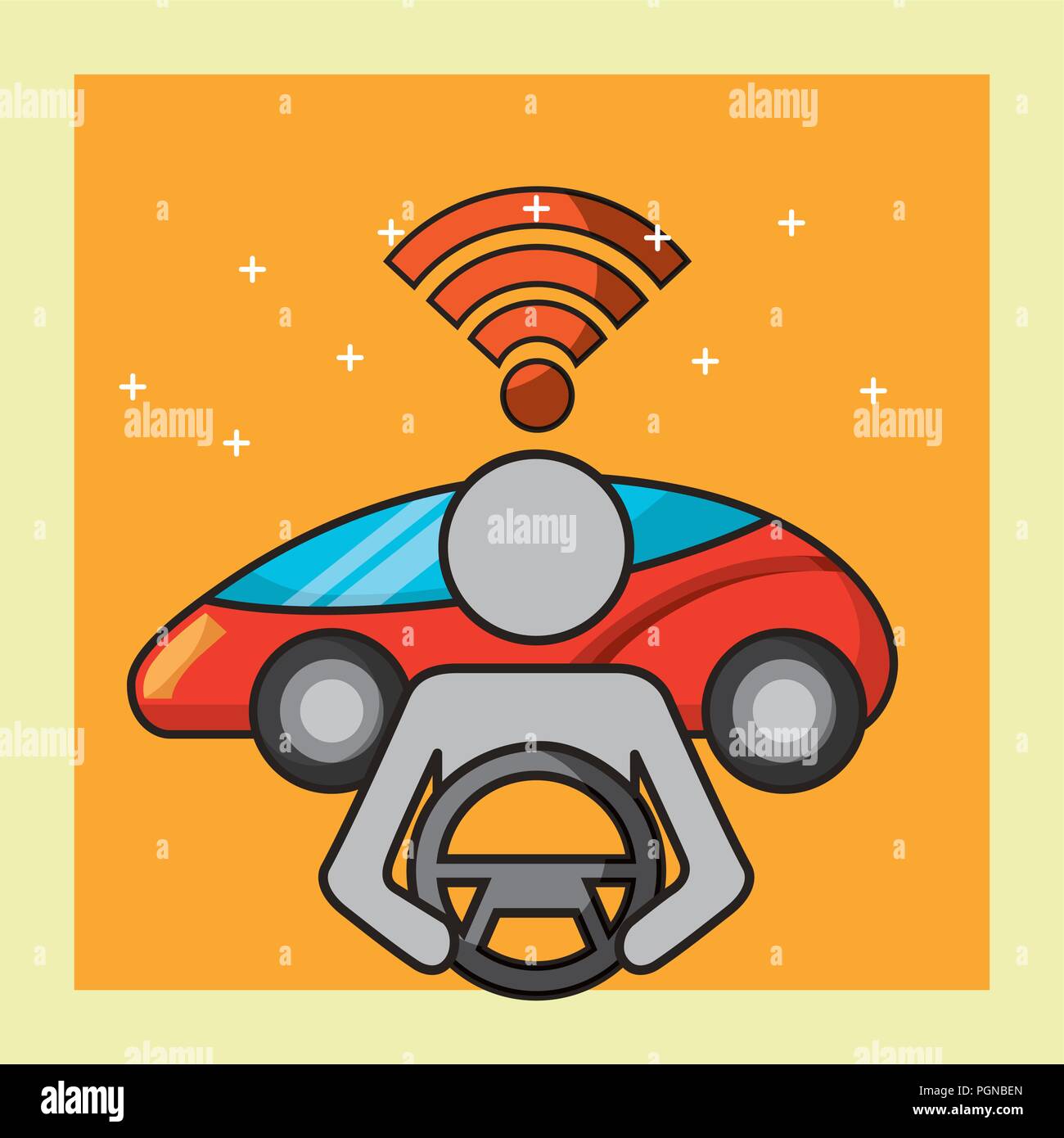 autonomous car concept Stock Vector Image & Art - Alamy
