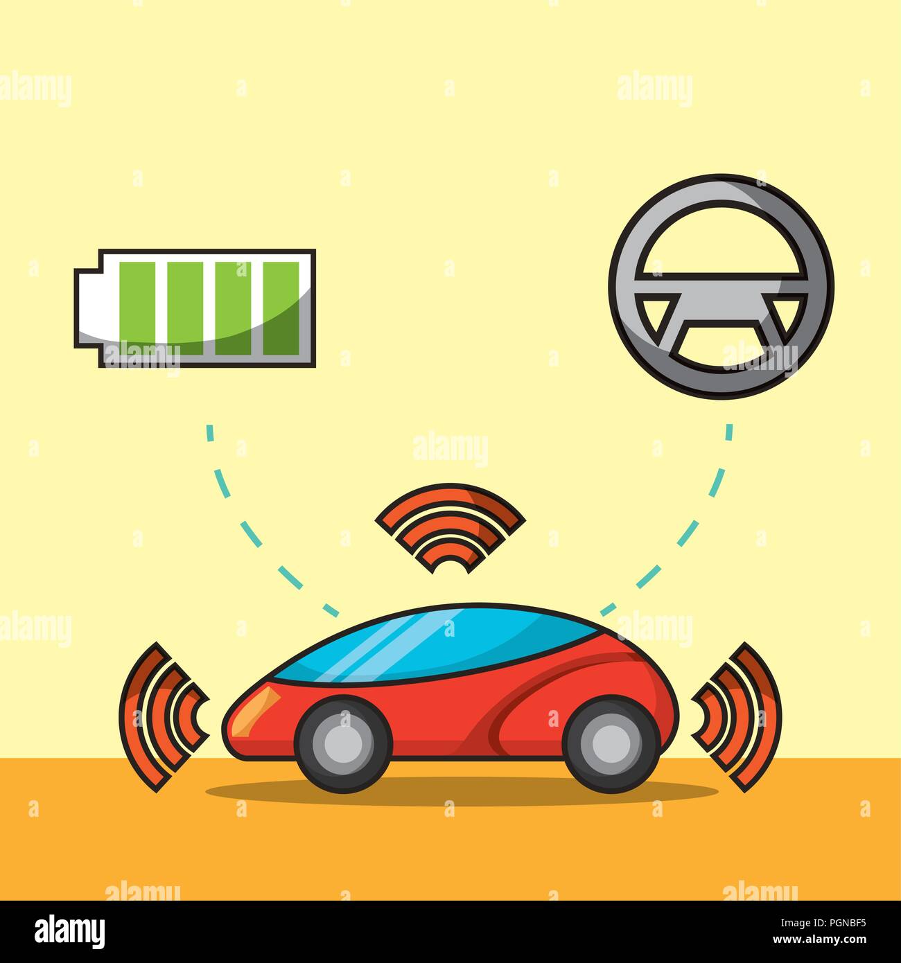 autonomous car concept Stock Vector Image & Art - Alamy