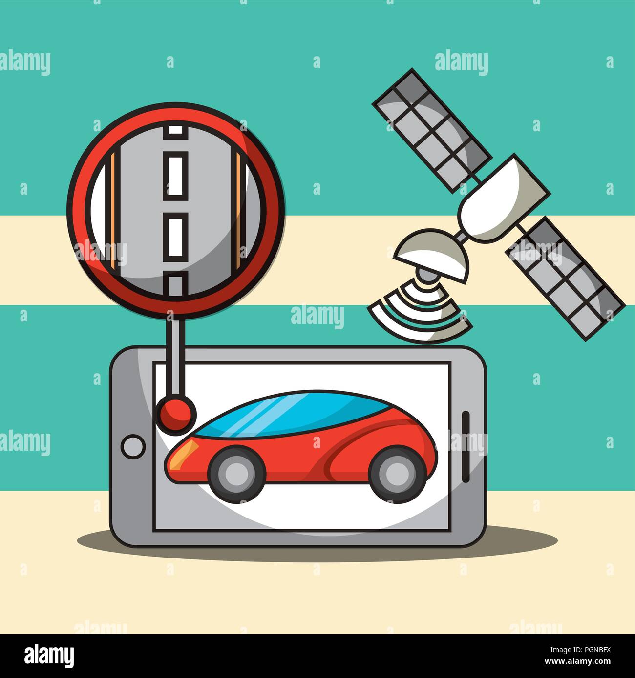 autonomous car concept Stock Vector Image & Art - Alamy