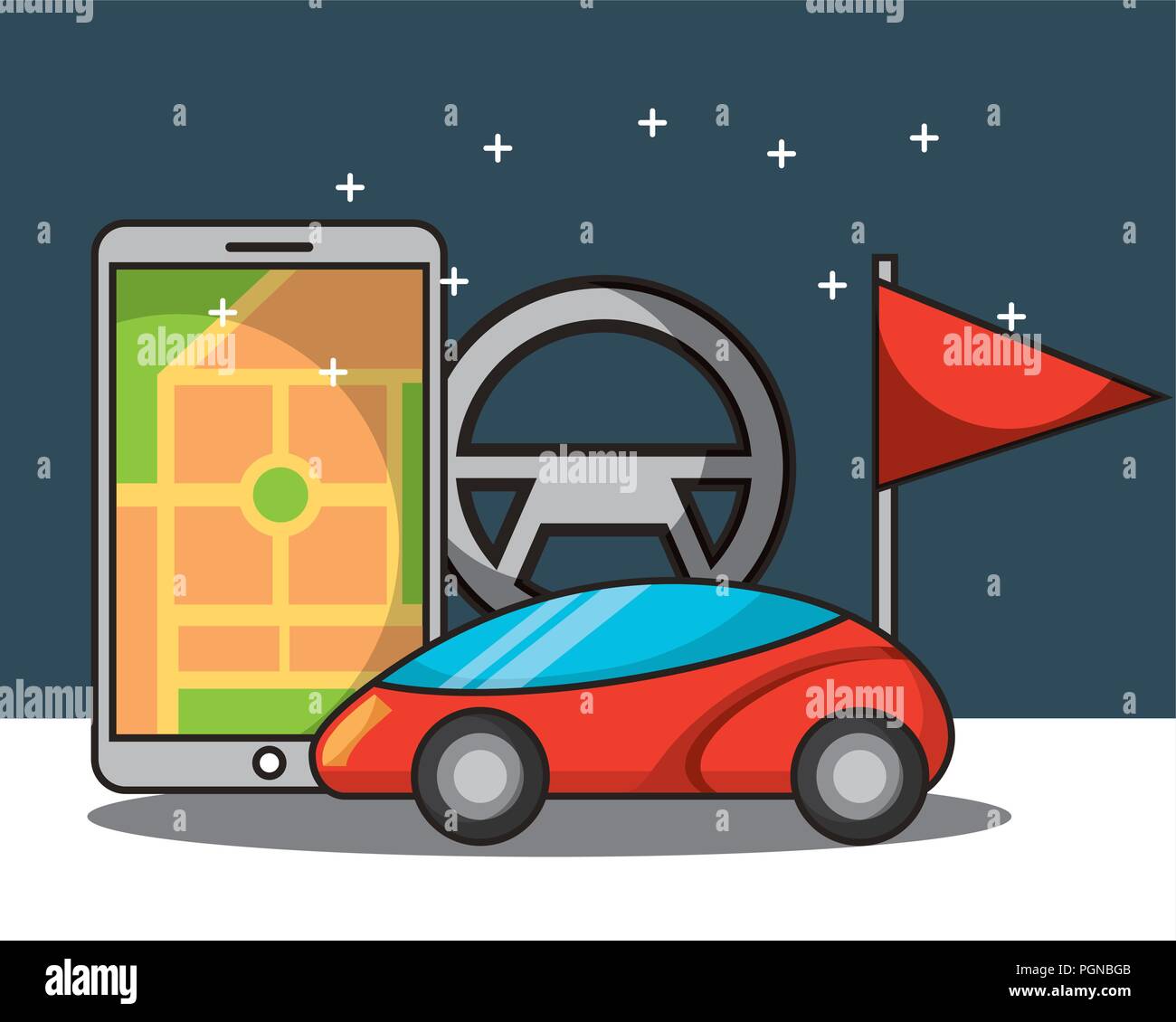 autonomous car concept Stock Vector Image & Art - Alamy