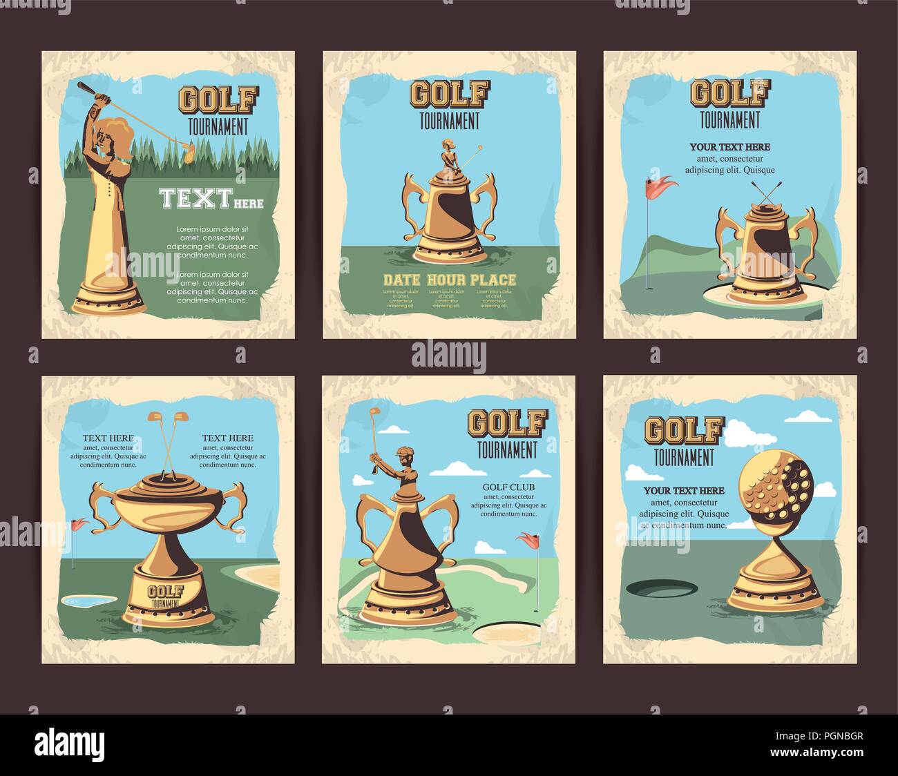 set trophies golf tournament vector illustration design Stock Vector ...
