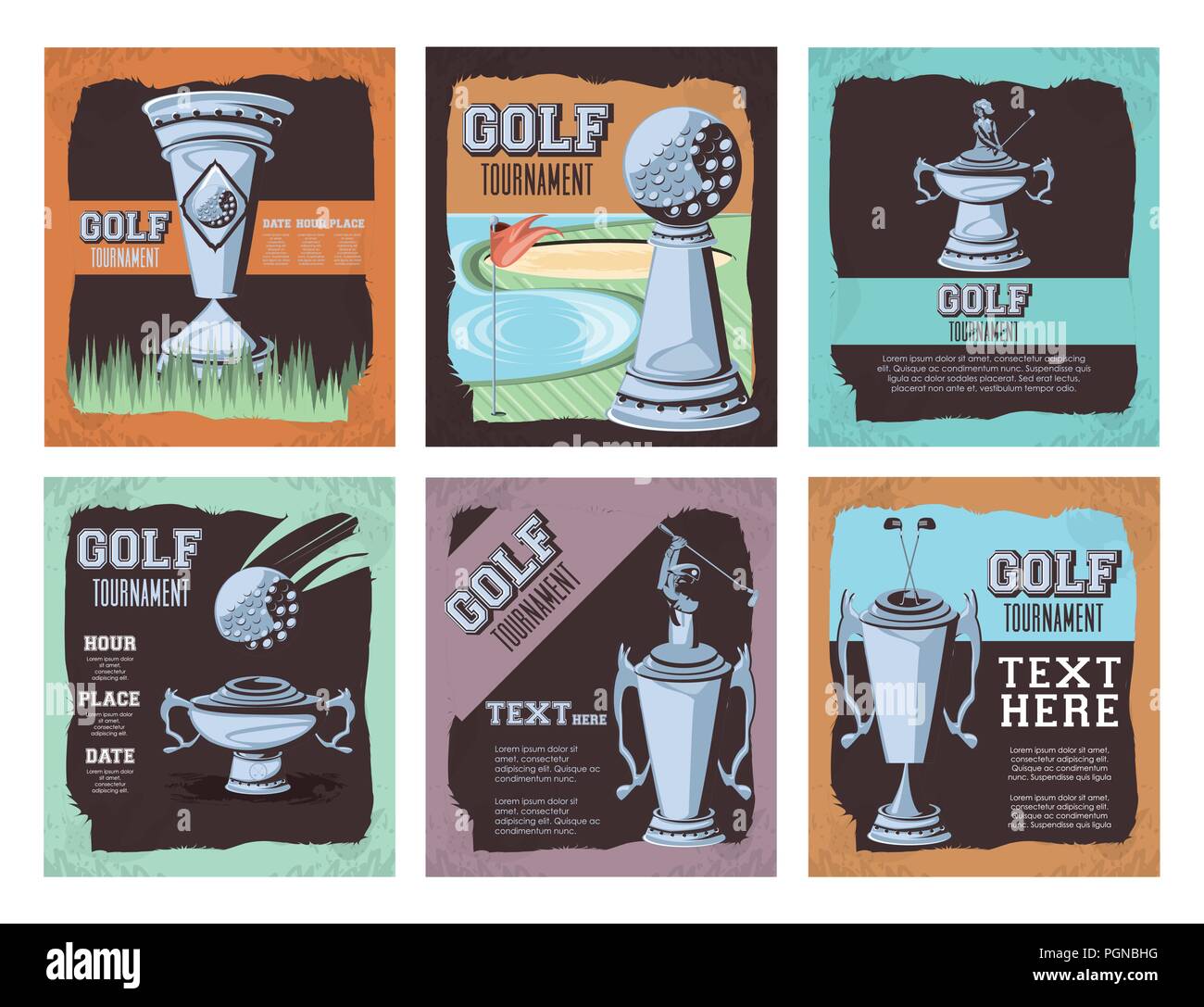 set trophies golf tournament vector illustration design Stock Vector ...