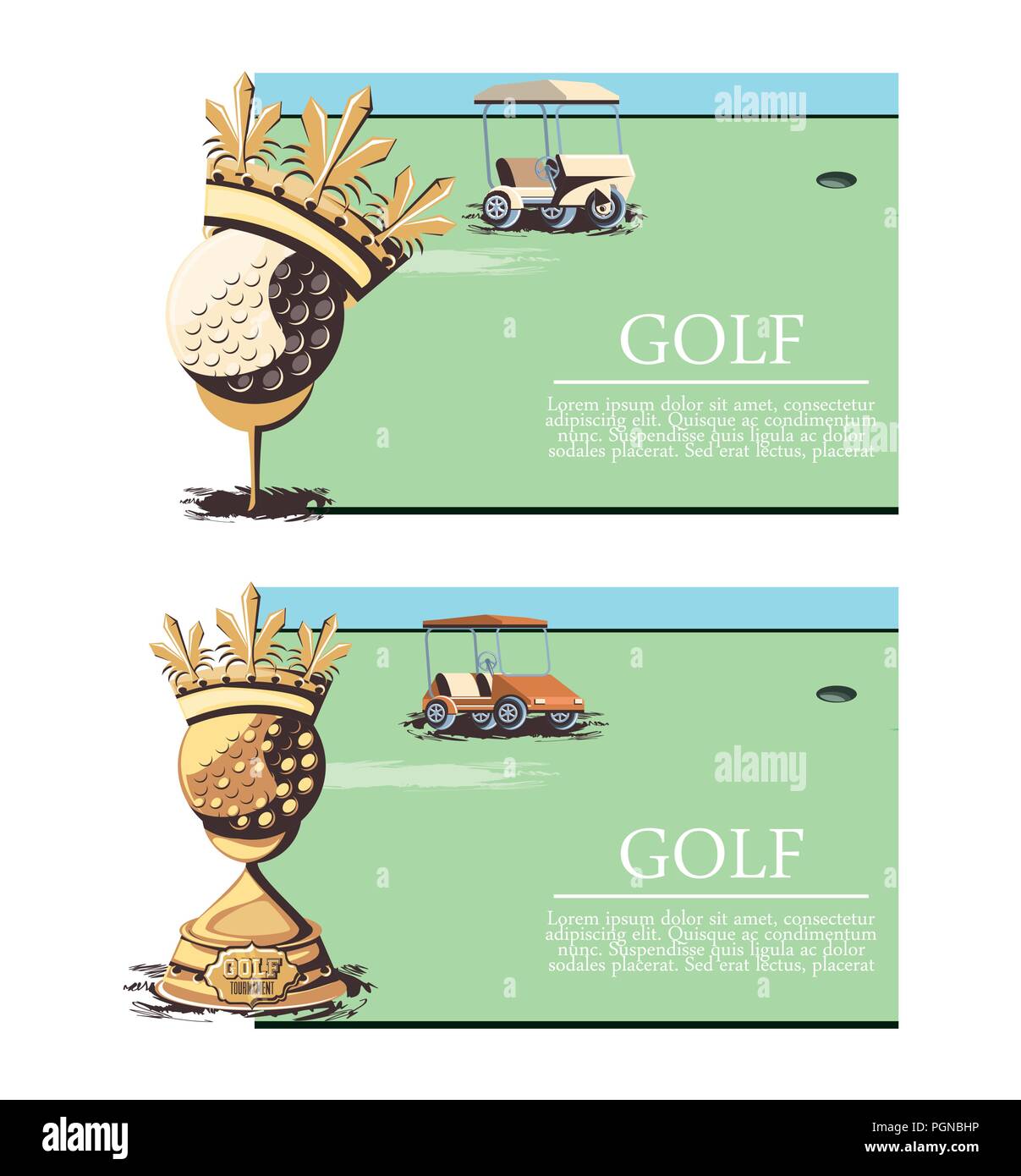 set trophies golf tournament vector illustration design Stock Vector ...