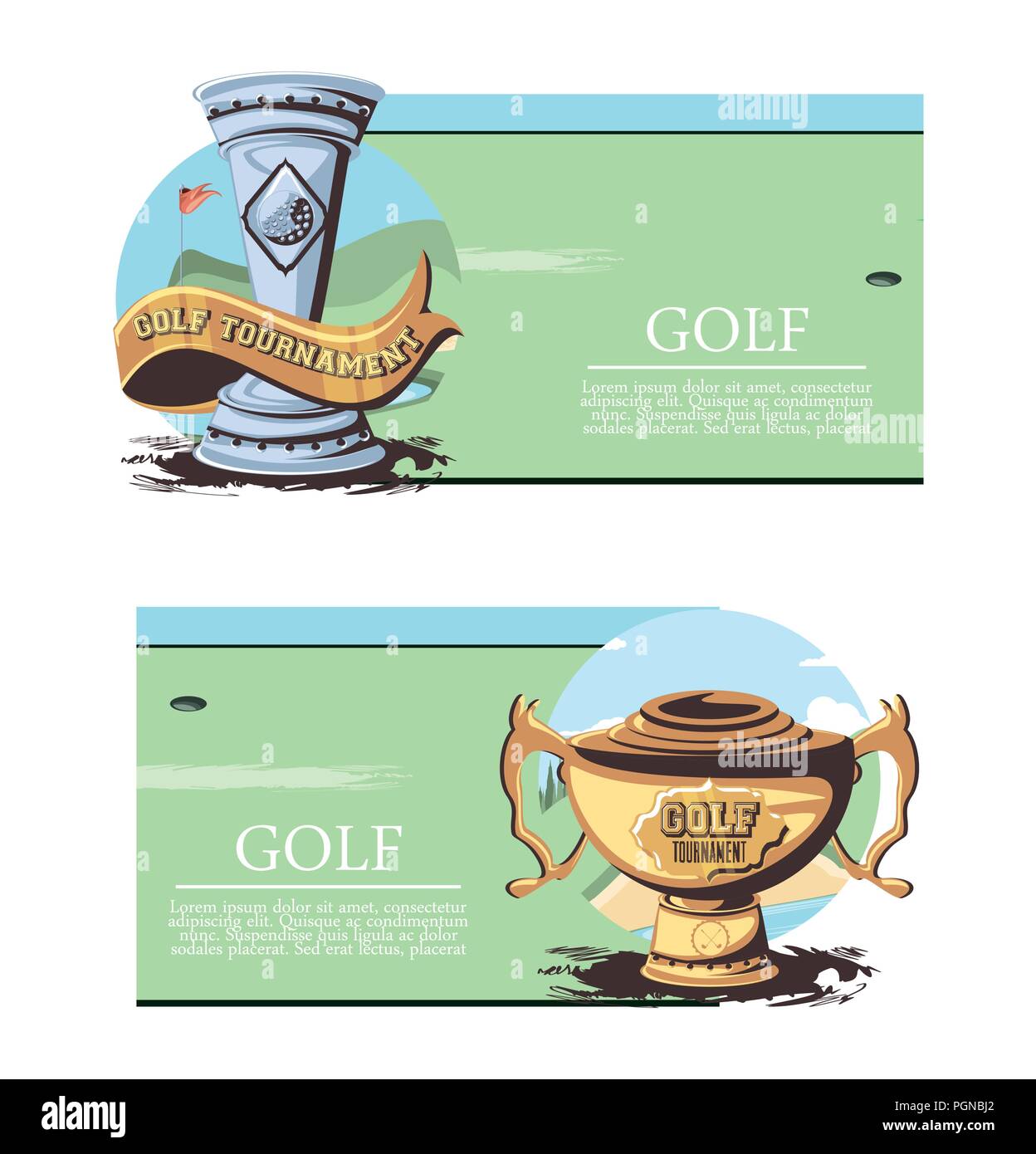 set trophies golf tournament vector illustration design Stock Vector ...