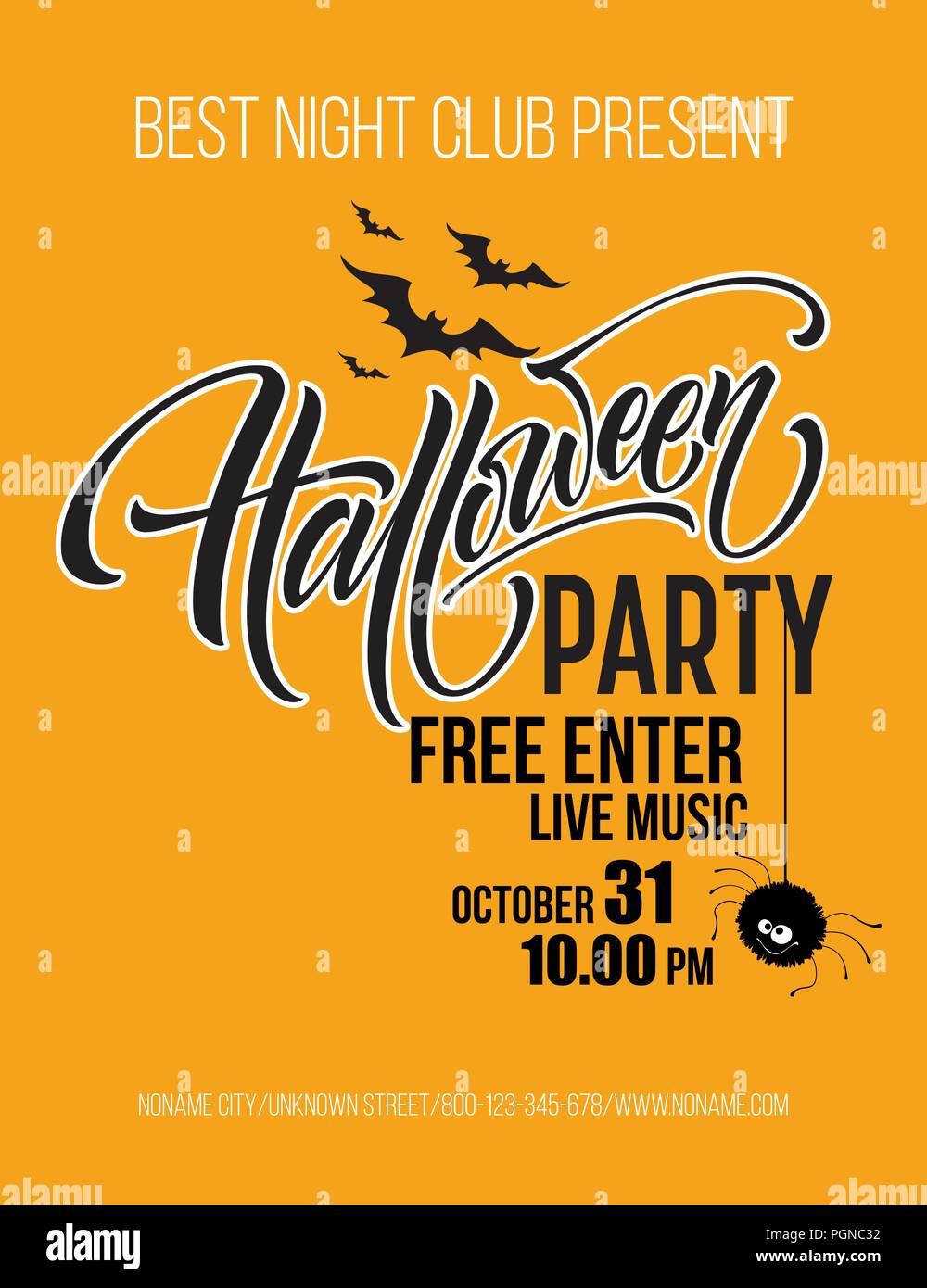 Halloween night party card Stock Vector Images - Alamy