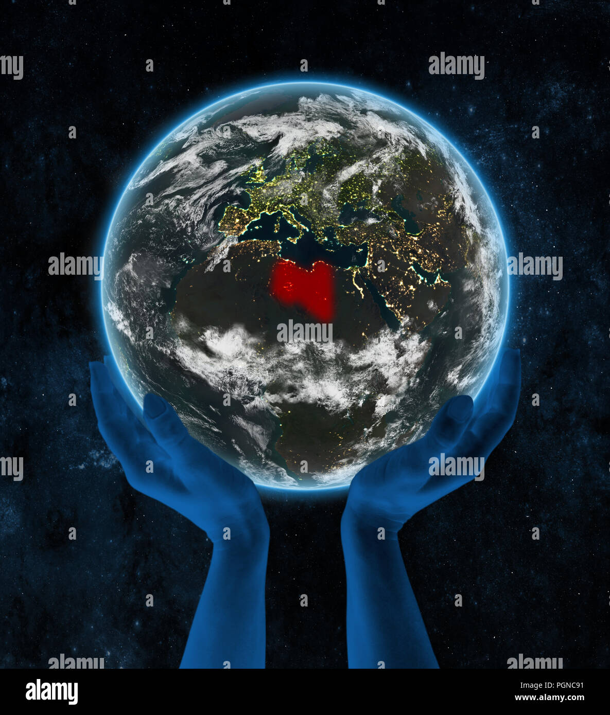 Libya 3d earth in space hi-res stock photography and images - Alamy