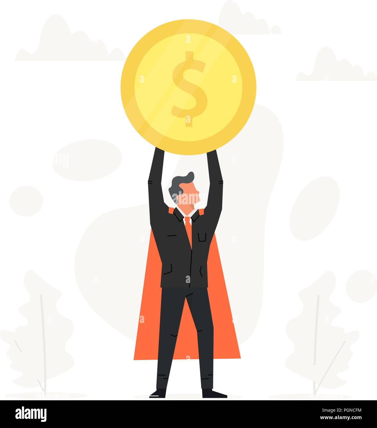 Cartoon illustration man coin head hi-res stock photography and images ...