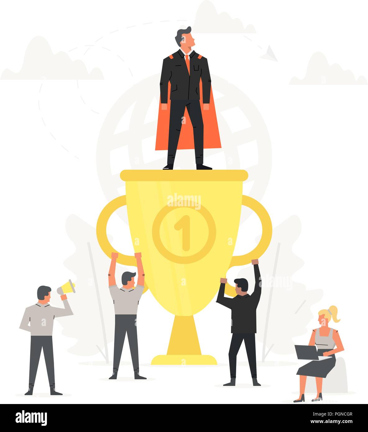 Team group cup celebration Stock Vector Images - Alamy