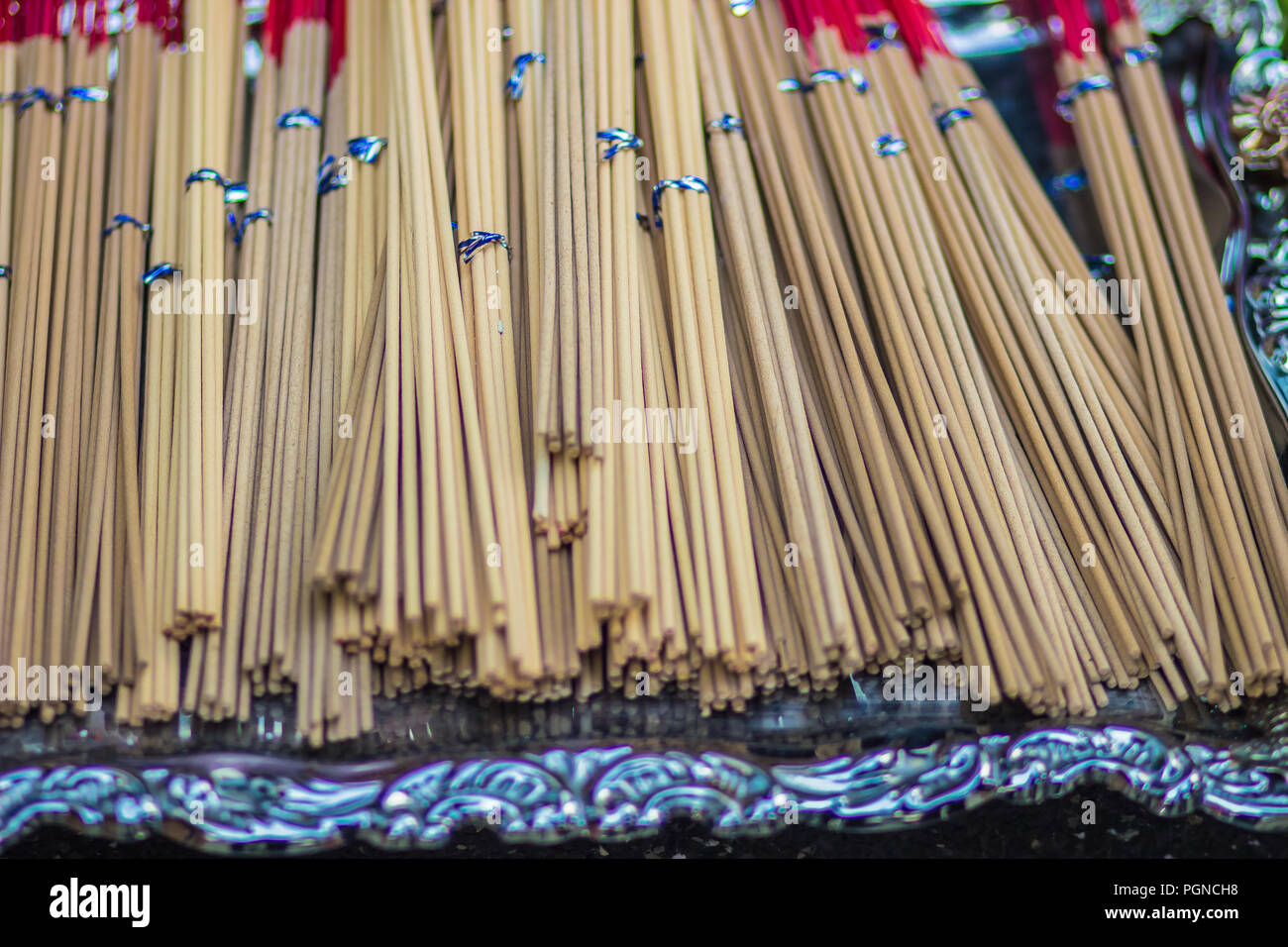 Group of incense sticks prepared for made worship in the temple Stock ...
