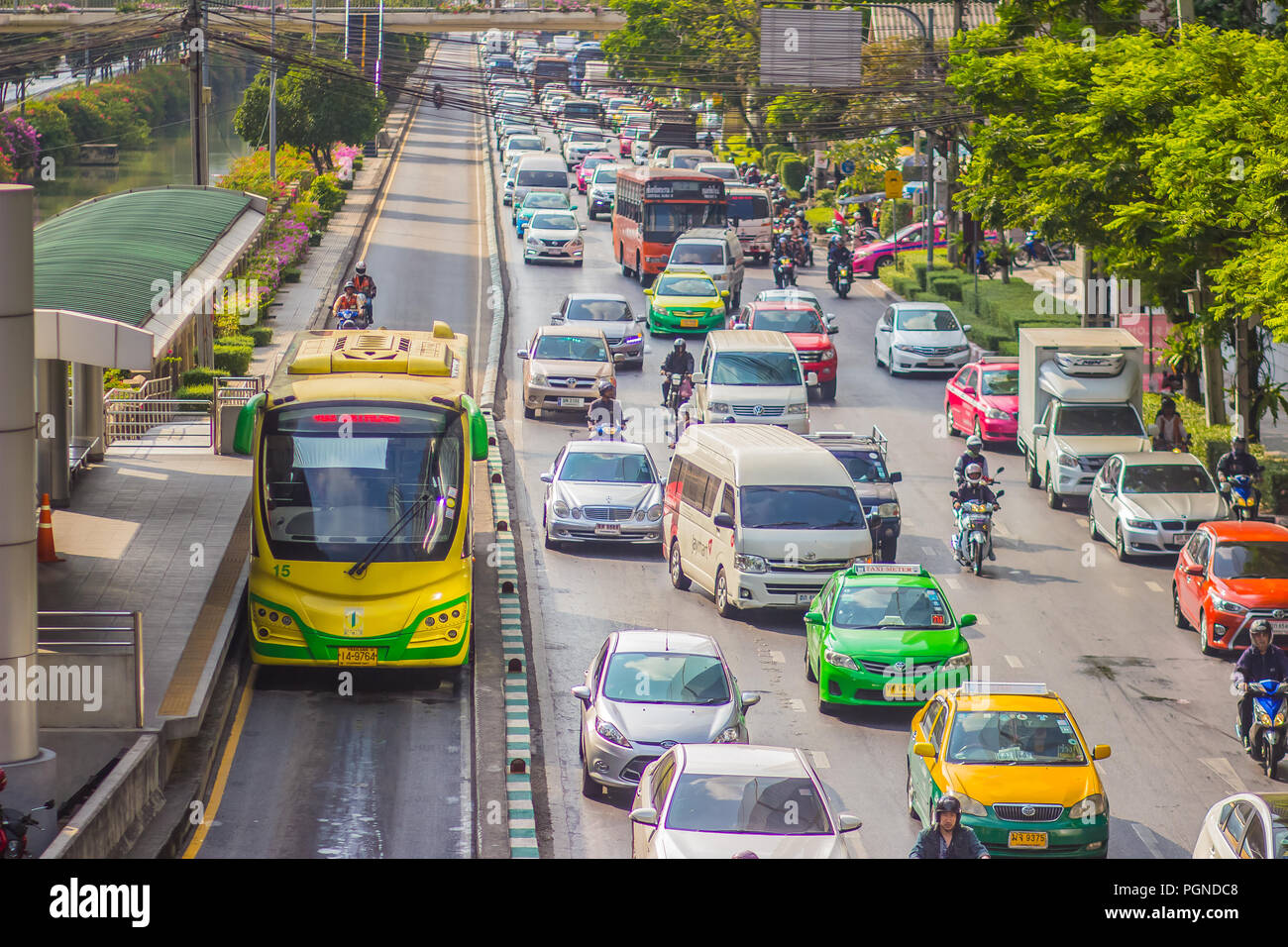 Bangkok, Thailand - February 21, 2017: View of The Bangkok BRT, bus ...