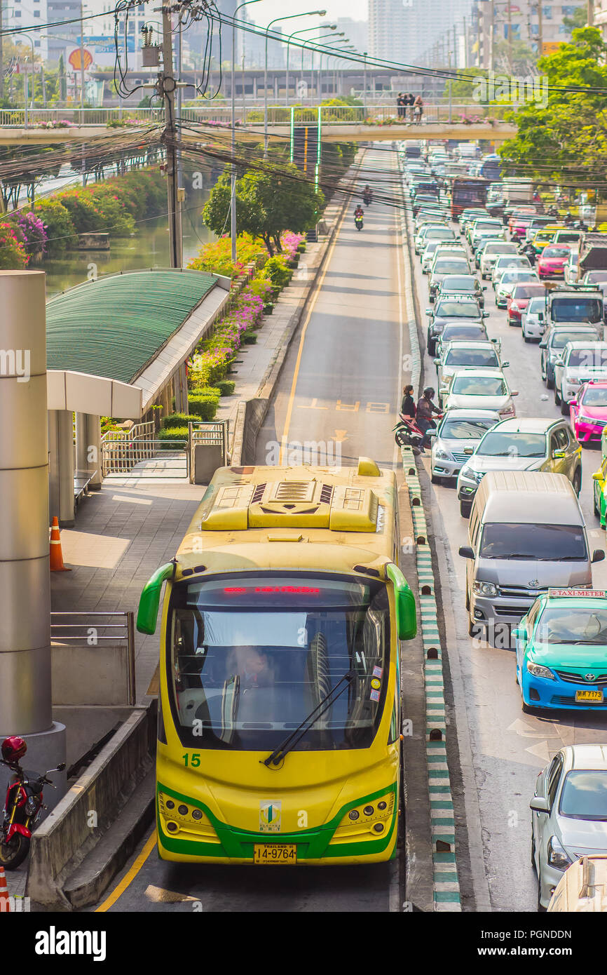 Bangkok, Thailand - February 21, 2017: View of The Bangkok BRT, bus ...