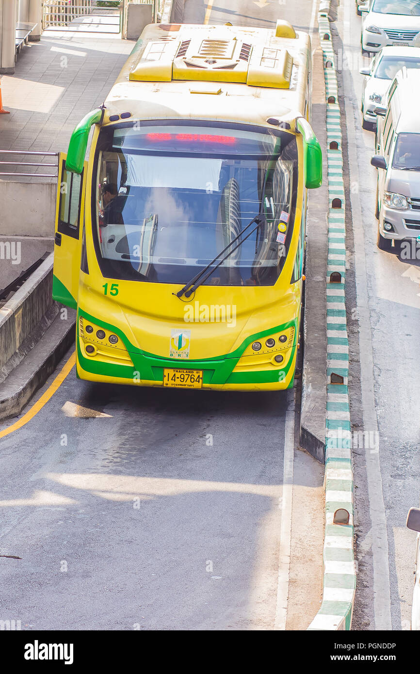 Bangkok, Thailand - February 21, 2017: View of The Bangkok BRT, bus ...