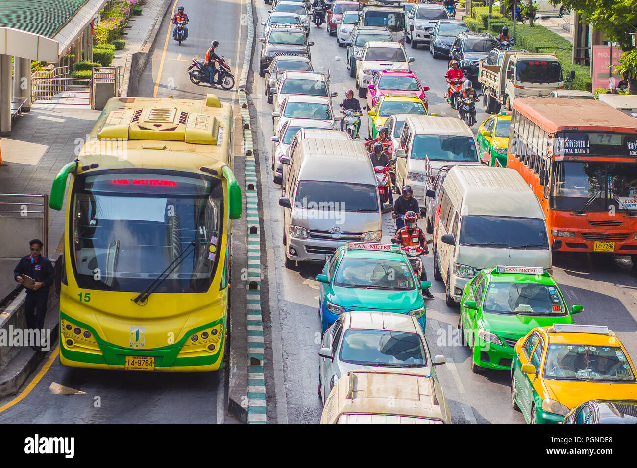 Bangkok, Thailand - February 21, 2017: View of The Bangkok BRT, bus ...