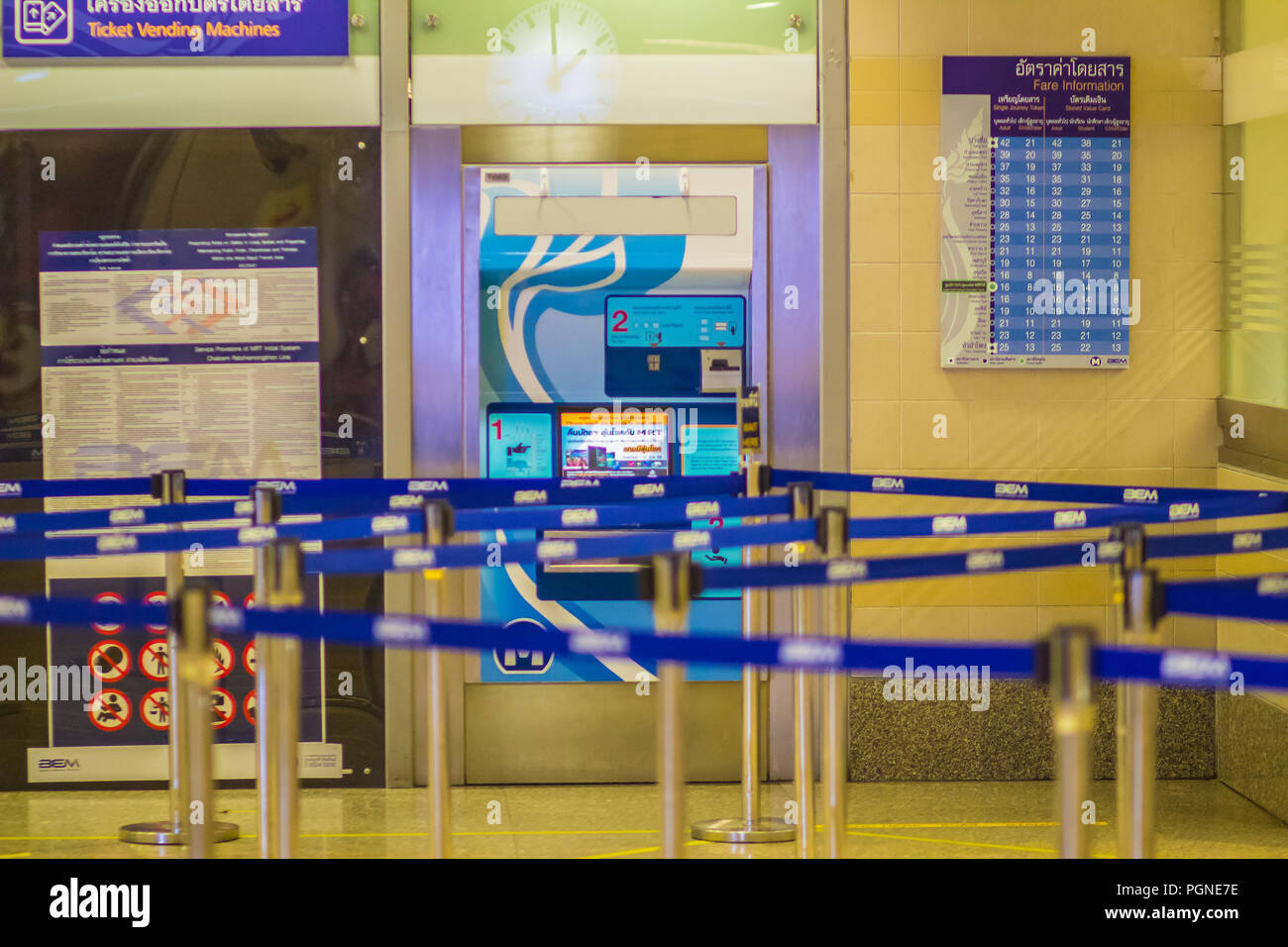 Bangkok, Thailand - February 22, 2017: View of ticket vending machine ...
