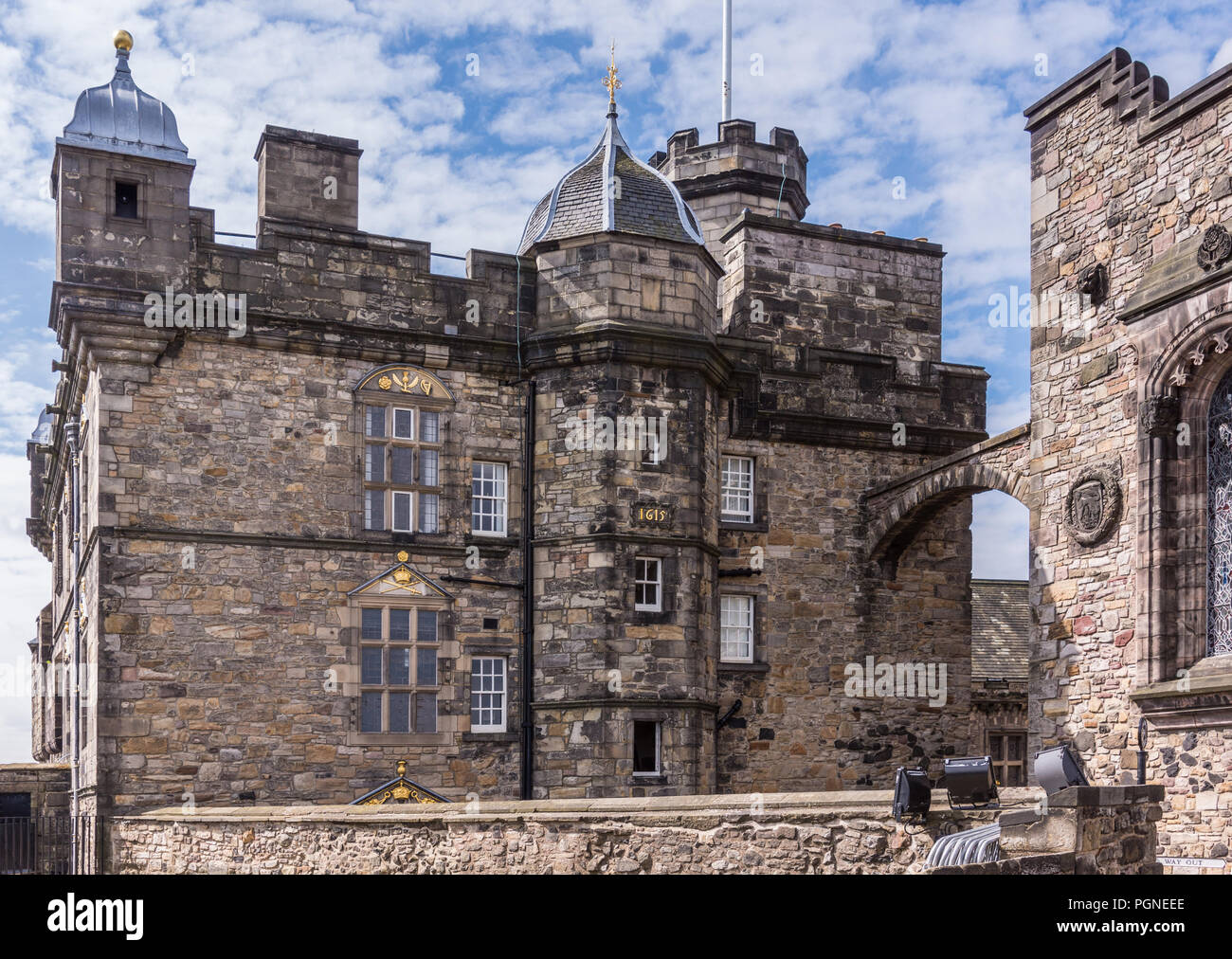 Edinburgh, Scotland, UK - June 14, 2012: Brown gray stone Royal Palace ...