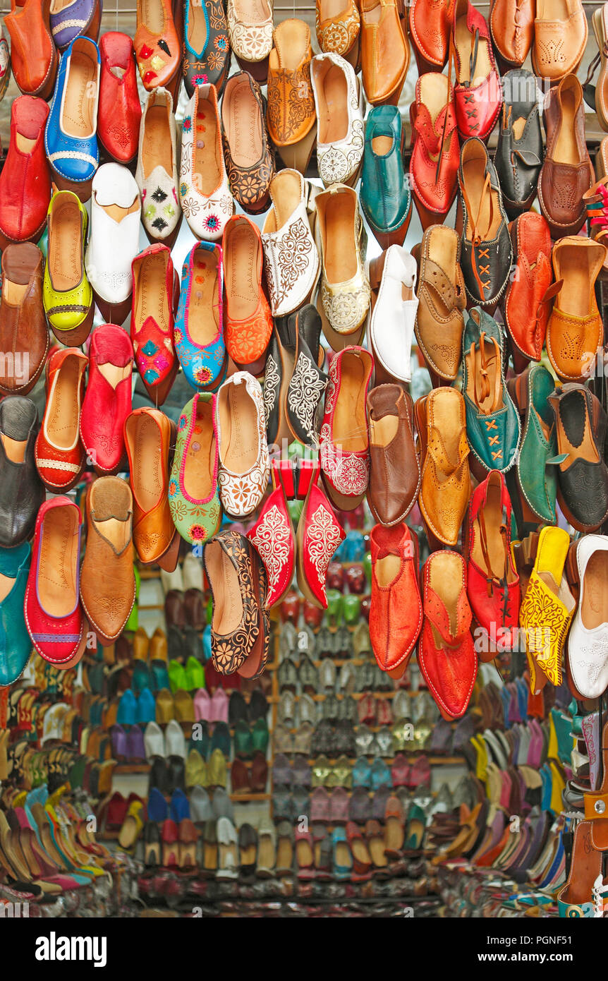 Shoe store, Babouches, Moroccan slippers, Souk, Fes, Fes-Meknes ...