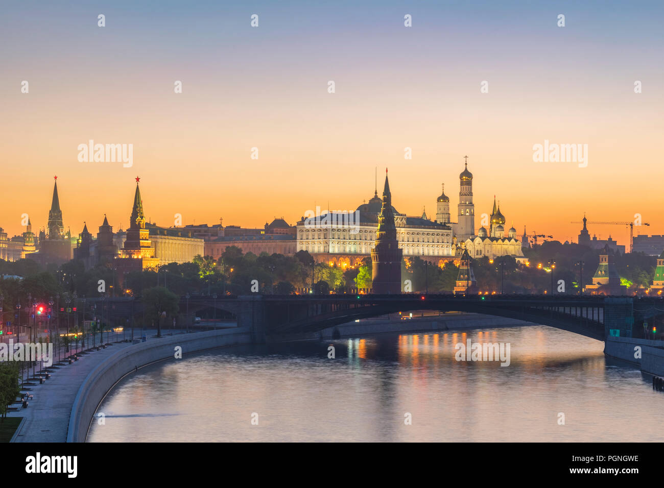 Moscow sunrise city skyline at Kremlin Palace Red Square and Moscow ...