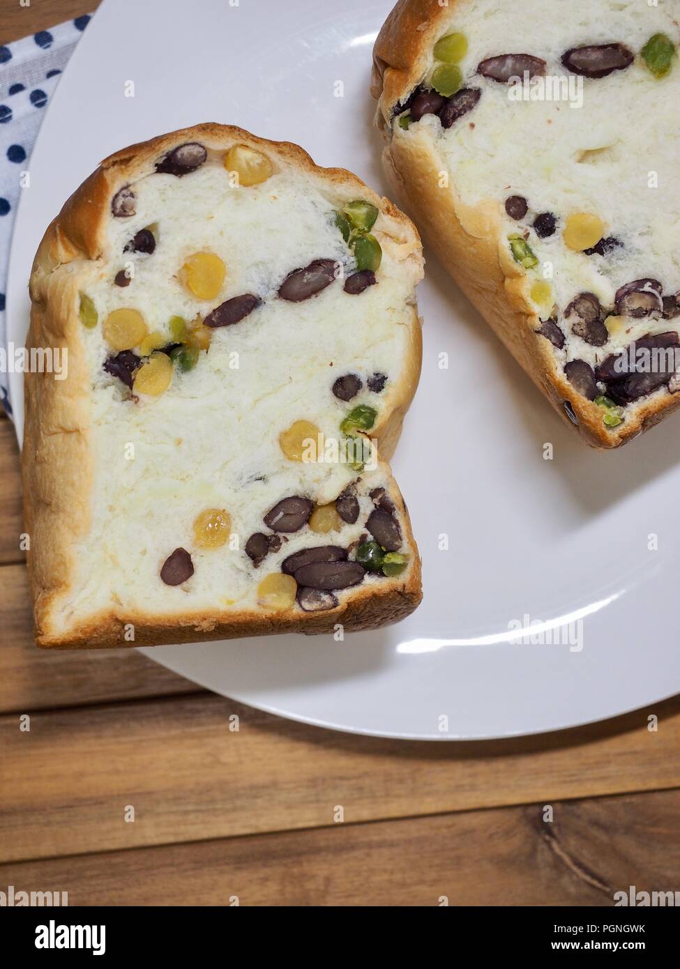 Bread with beans, snack Stock Photo - Alamy