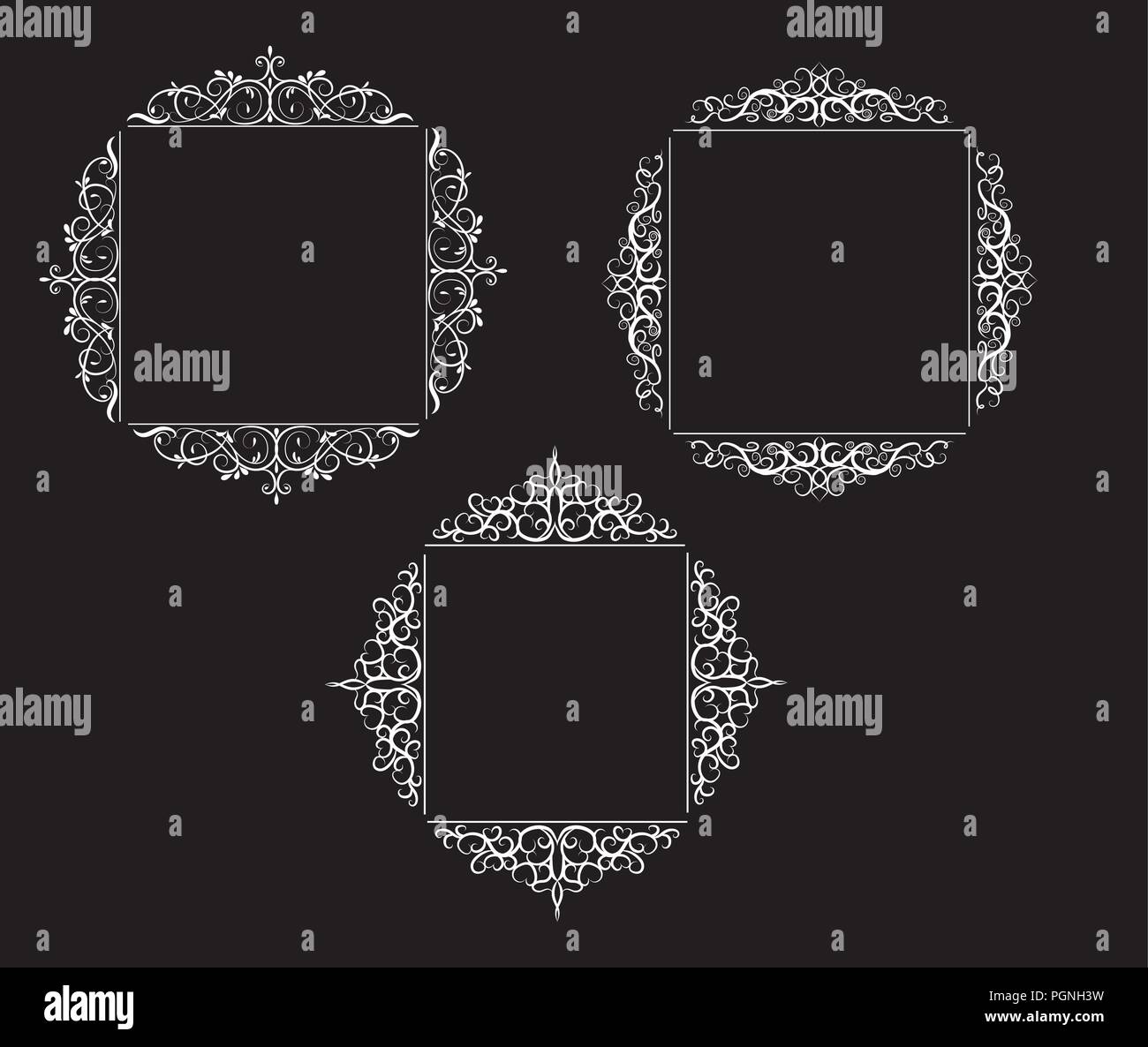 Vintage vector swirl frame set Stock Vector Image & Art - Alamy