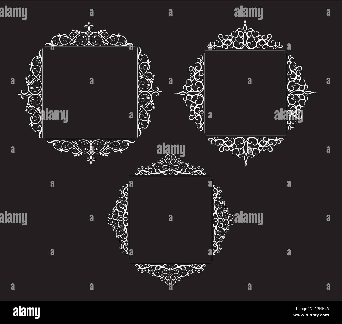 Vintage vector swirl frame set Stock Vector Image & Art - Alamy