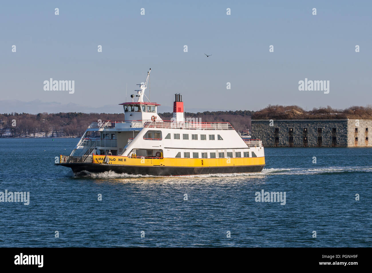 Ferry Boat in the Harbor of Portland, Maine Stock Photo - Alamy