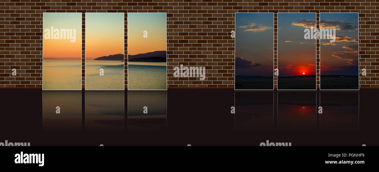 Brick wall sunset hi-res stock photography and images - Alamy
