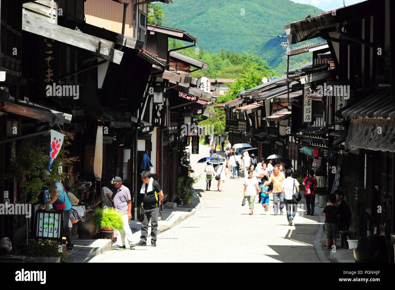The japanese People At Narai-Juku (奈良井宿) Japan Stock Photo - Alamy