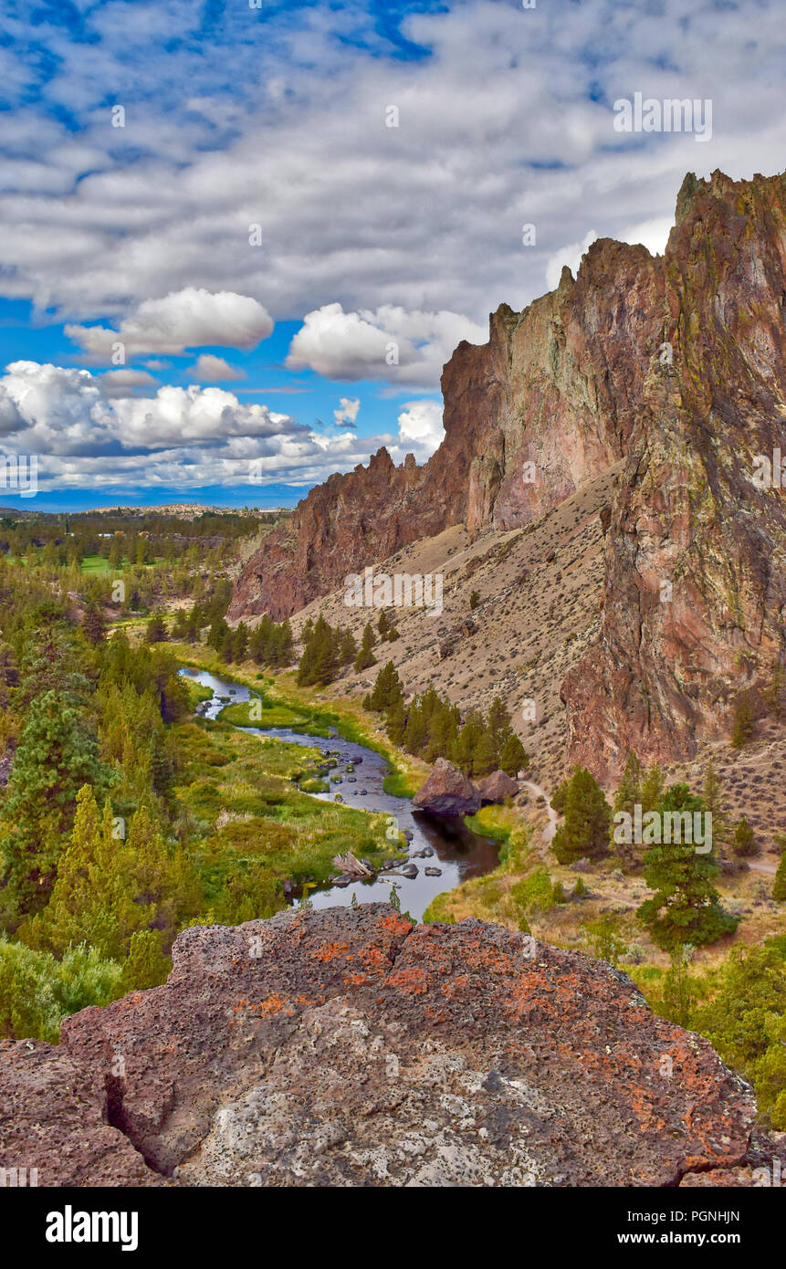 High Desert Landscape at Smith Rock State Park in Oregon Stock Photo ...