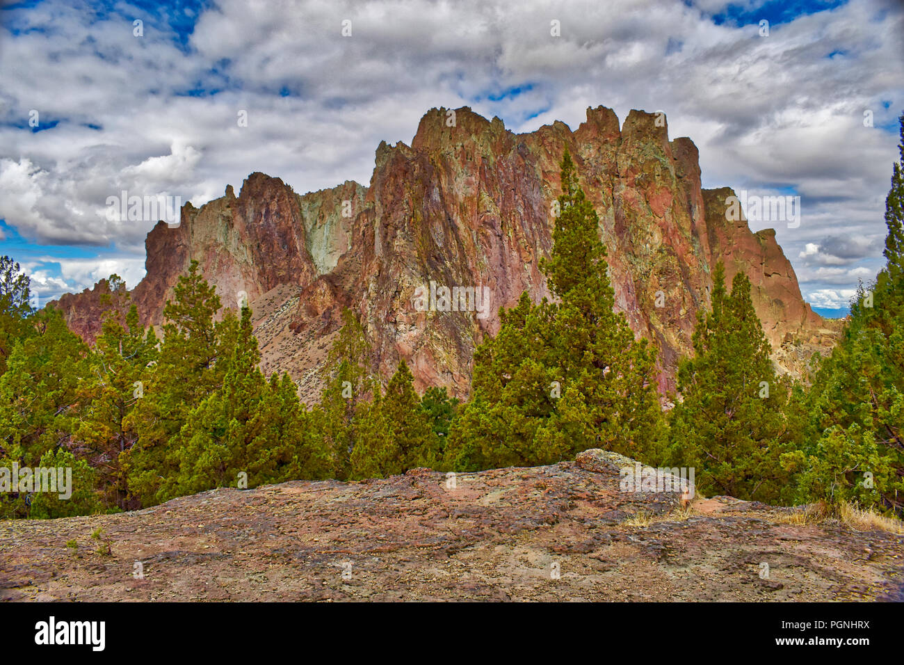 High Desert Landscape at Smith Rock State Park in Oregon Stock Photo ...