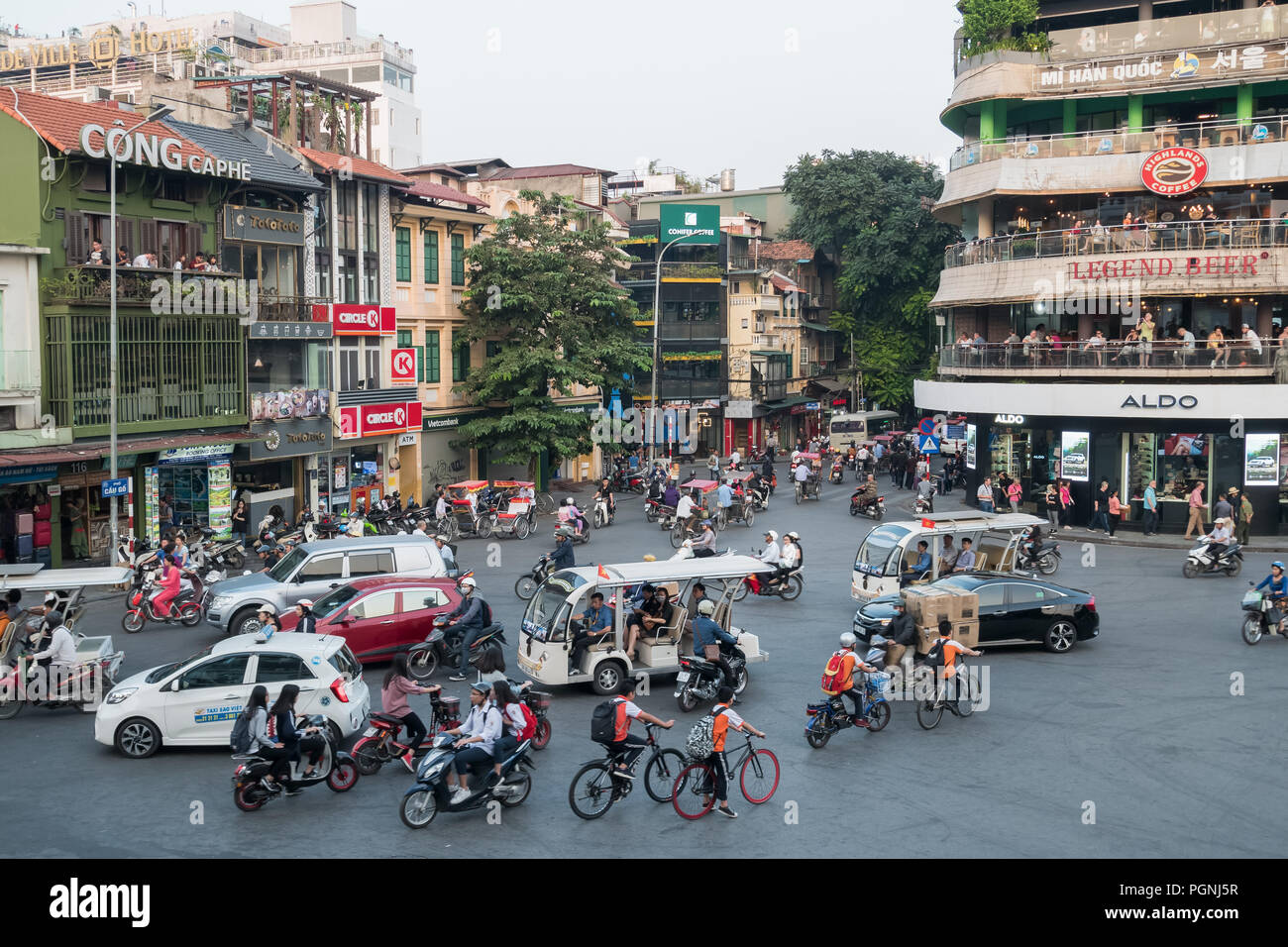 Hanoi,Vietnam - November 2,2017 : View of busy traffic in an ...