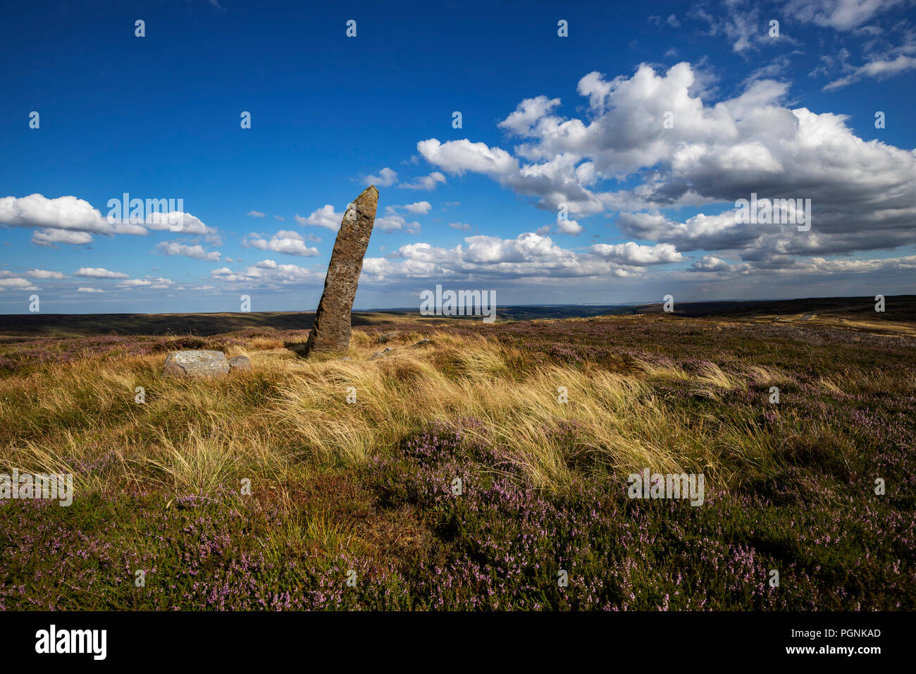 Standing Stone Blakey Ridge above Farndale, North Yorkshire Moors ...