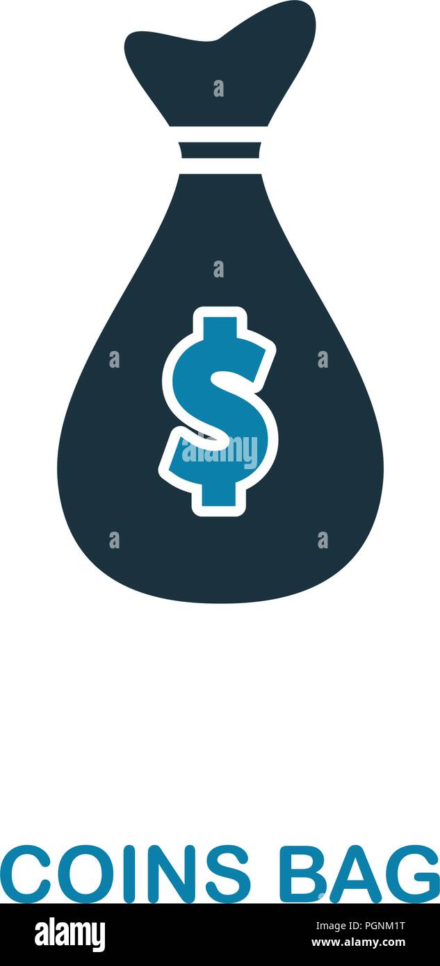 Coins Bag creative icon. Simple element illustration. Coins Bag concept ...