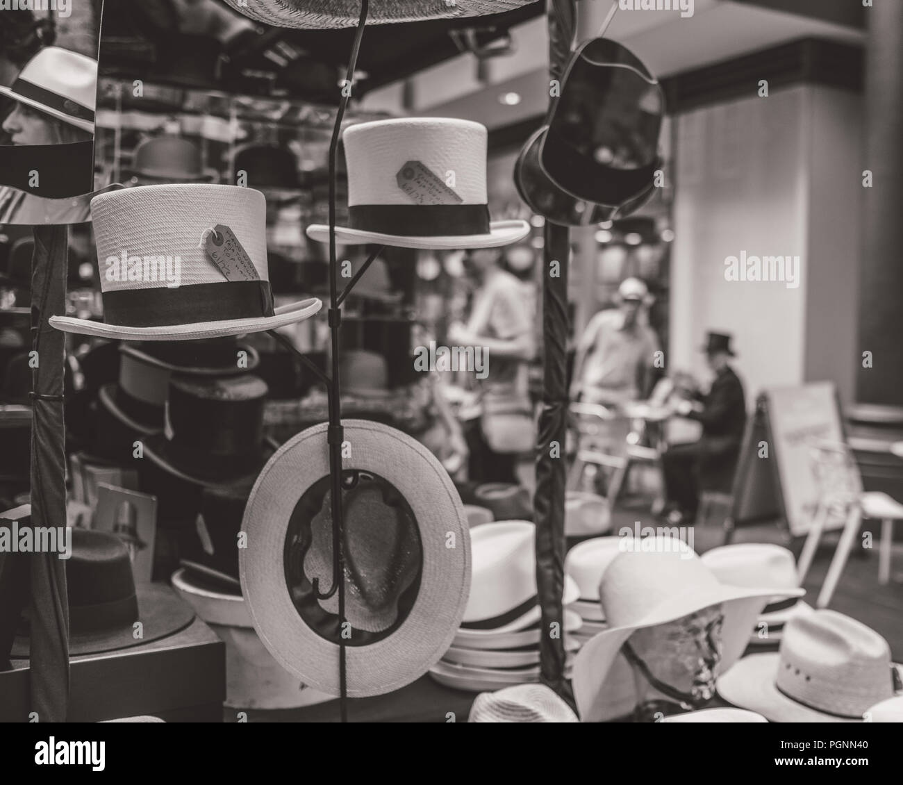 Display of Hats, Spitalfields Market, London Stock Photo - Alamy