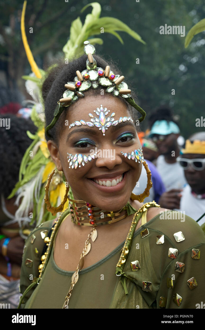 Revellers dancing at Notting Hill carnival 2018. London,England,UK ...
