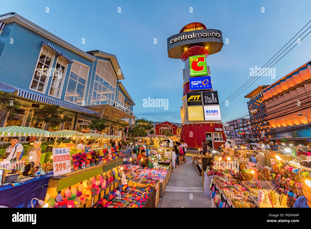 PATTAYA, THAILAND - JUNE 29: This is a night market at the popular ...