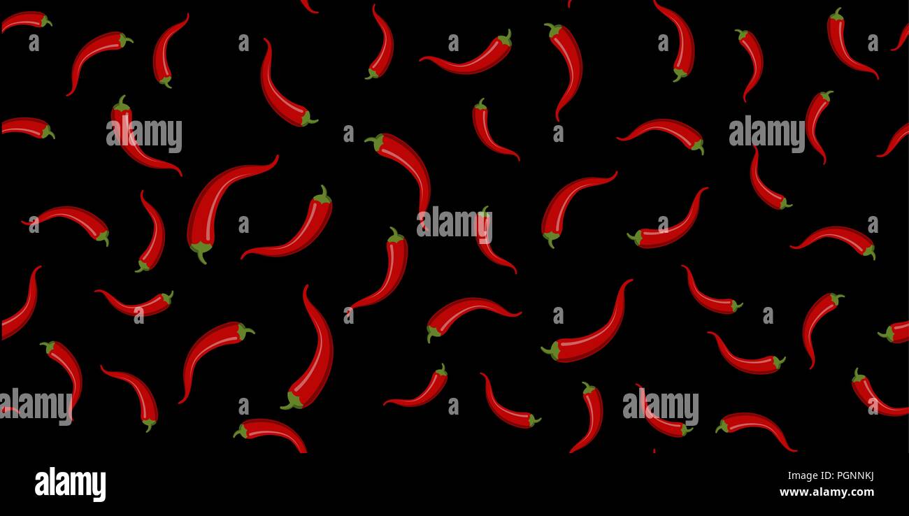 Chilli peppers black background Stock Vector Images - Alamy