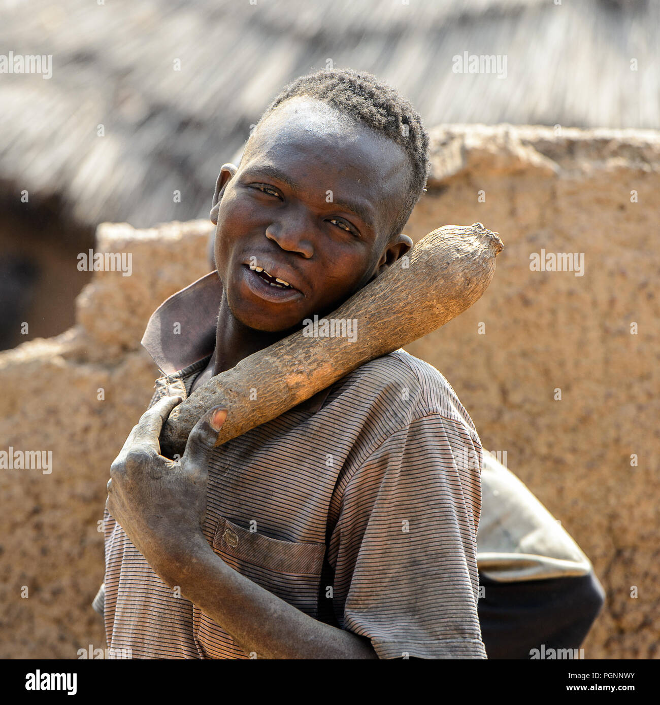 KARA REG., TOGO - JAN 14, 2017: Unidentified Konkomba toothless man ...