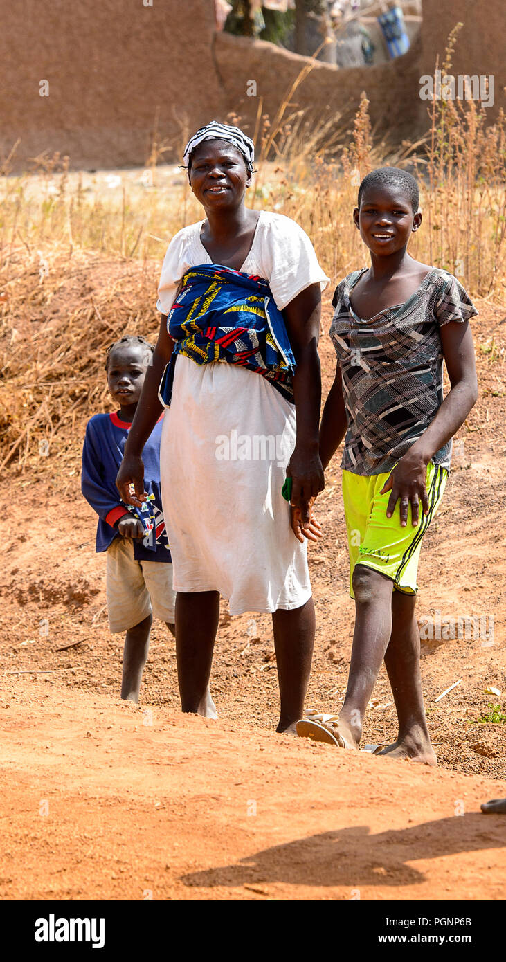 KARA REG., TOGO - JAN 14, 2017: Unidentified Konkomba people stand ...